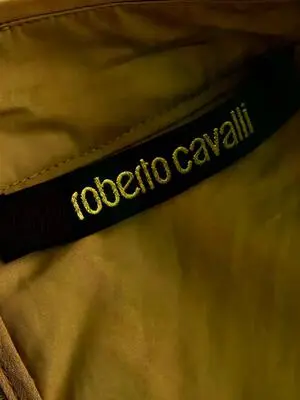 Roberto Cavalli Beige Cotton Pleated Skirt