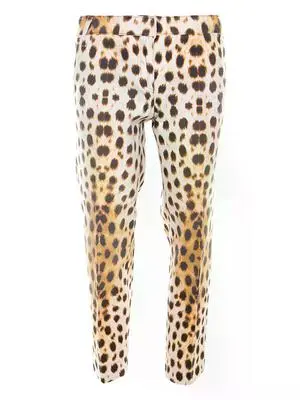 Roberto Cavalli Leopard Print Cotton Trousers