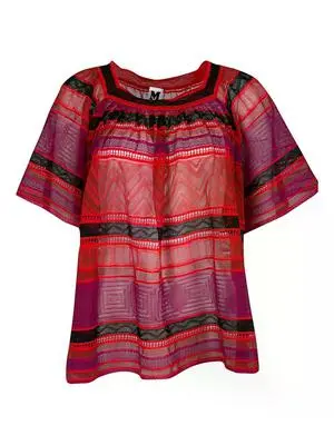 Missoni Geometric Pattern Open Knit Top