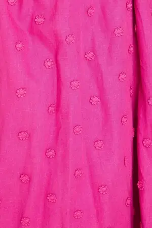 Farm Rio Floral Appliqué Linen-blend Midi Dress