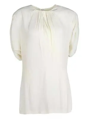 Marni Pleated Neckline Short Sleeve Top