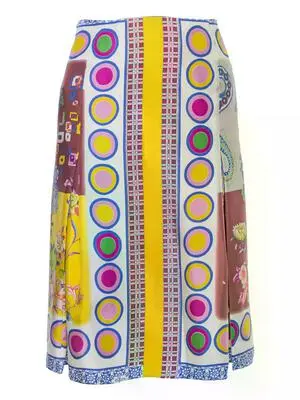 Etro Graphic Print Silk Skirt - Yellow