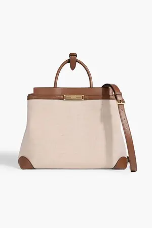 Leather-Trim Canvas Totes