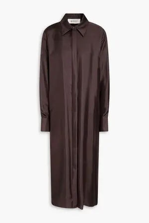 RÓHE Cutout Silk-twill Midi Shirt Dress