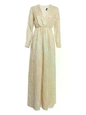 Max Mara V-neck Maxi Dress With Pleated Skirt