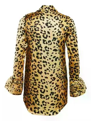 Moschino Leopard-print Mini Dress With Bell Sleeves
