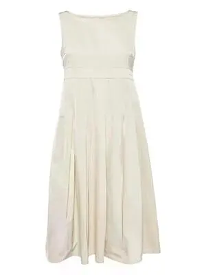 Max Mara Sleeveless Beige Cotton Dress