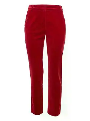 Max Mara Red Velvet Trousers - Pink