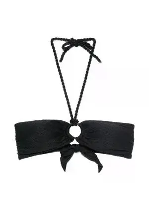 Heidi Klein Honeycomb Textured Halterneck Bikini Top - Black