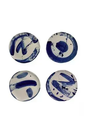 SERAX Sophia Brushstroke-print Plates - Neutrals