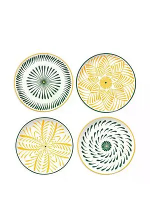 SERAX Bazaar Geometric-pattern Breakfast Plates - Neutrals