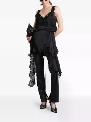 ANGELICA MONTINI Viv Lace-trim Asymmetric Mini Dress