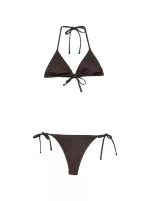 Emporio Armani Floral-jacquard Bikini - Brown