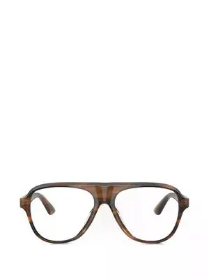 Oliver Spencer Pilot-frame Glasses - Brown