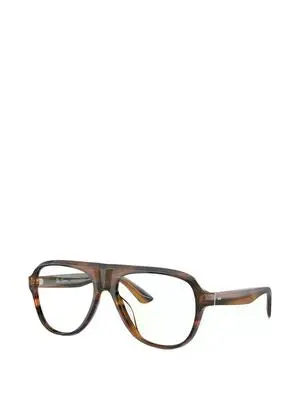 Oliver Spencer Pilot-frame Glasses - Brown