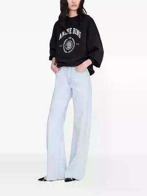 ANINE BING Miles Logo Print Sweatshirt - Black