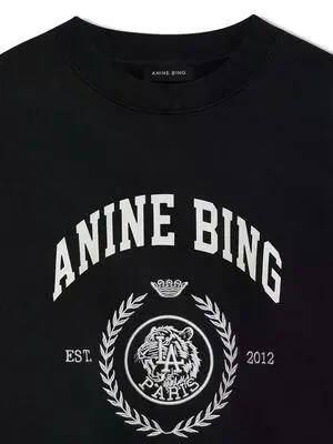 ANINE BING Miles Logo Print Sweatshirt - Black