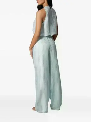 Kiki De Montparnasse Striped Tie-front Top - Blue