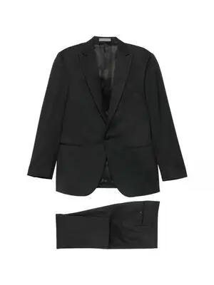 Corneliani Peak-lapel Virgin-wool Suit - Black
