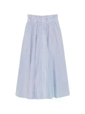 Suzie Kondi Kyria Striped Smocked Midi Skirt - Blue