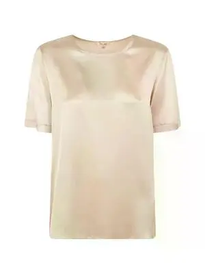 HER SHIRT Satin Finish Short-sleeve T-shirt - Neutrals