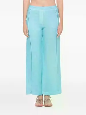 120% Lino Ladder-stitch Wide-leg Trousers