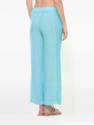 120% Lino Ladder-stitch Wide-leg Trousers