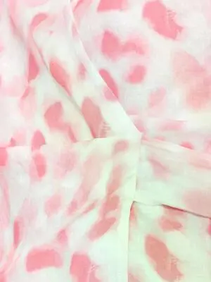 120% Lino Abstract Print Wrap Blouse