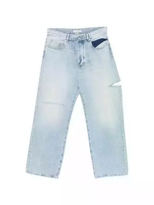 ICON DENIM LOS ANGELES Scott Distressed Straight-leg Jeans - Blue
