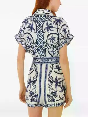 Farm Rio Wonderful City Belted Romper - White