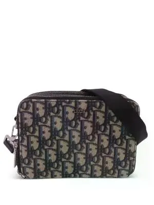 Dior Oblique Canvas Zipped Shoulder Bag - Neutrals