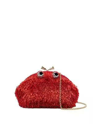 ANYA HINDMARCH Beaded Crystal-embellished Crossbody Bag - Red