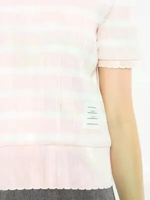 Thom Browne Striped T-shirt With Logo Patch