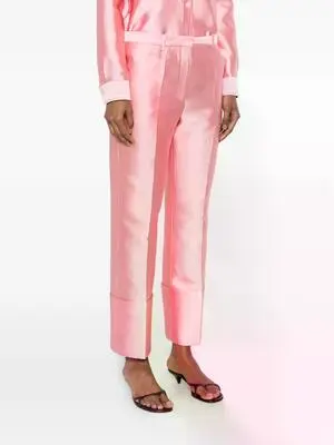 Calvin Klein Satin-finish Turn-up-cuff Trousers