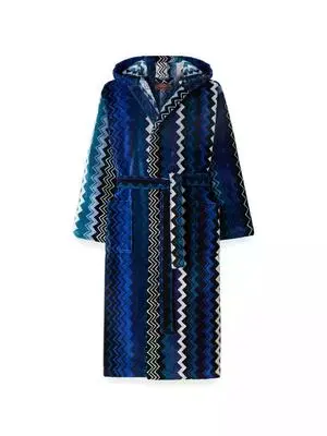 Missoni Giacomo Hooded Zigzag-pattern Bathrobe