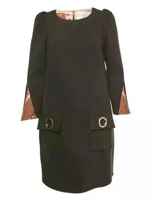 Elisabetta Franchi Pleated Mini Dress - Black