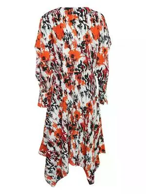 Roberto Cavalli Floral Print Silk Dress