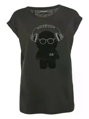 Emporio Armani Rhinestone T-shirt - Black