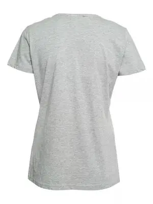 Moschino 2024 Cotton T-shirt With Gold Foil Heart Graphic - Grey