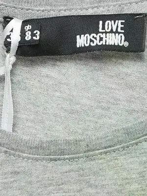 Moschino 2024 Cotton T-shirt With Gold Foil Heart Graphic - Grey