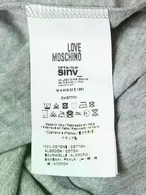 Moschino 2024 Cotton T-shirt With Gold Foil Heart Graphic - Grey