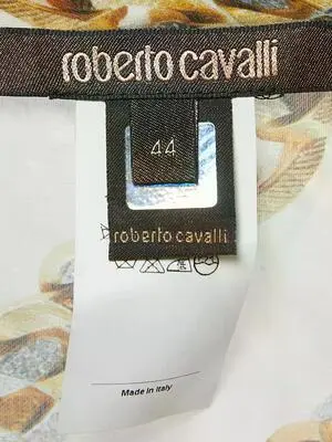 Roberto Cavalli Chain-print Silk Skirt