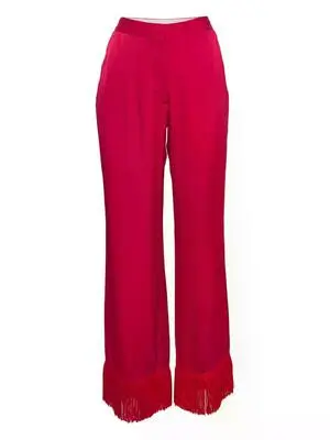 Stella McCartney Fringe Hem High Waist Straight Leg Trousers