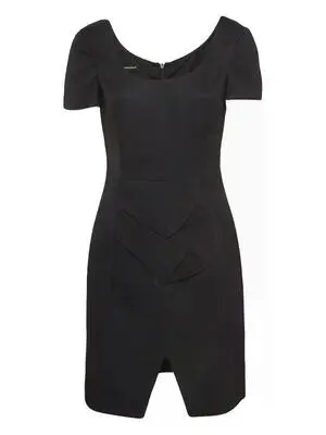 Emporio Armani Textured Short-sleeved Dress - Black