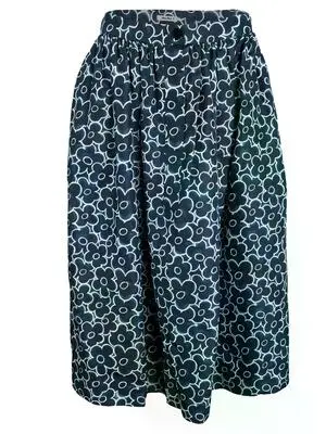 Miu Miu Floral Print Gathered Silk Midi Skirt