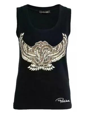 Roberto Cavalli Eagle Logo Rhinestone Tank Top