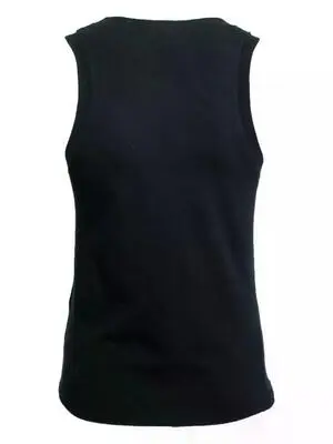 Roberto Cavalli Eagle Logo Rhinestone Tank Top - Black