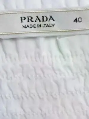 Prada Smocked Sleeves Top - White