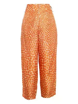 Stella McCartney Floral Silk High-waist Trousers