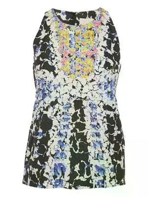 PETER PILOTTO 2023 Floral Print Silk Blend Textured Top